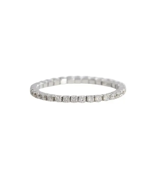 Shay Jewelry Jewelry Single Thread 18kt White Gold Ring With Diamonds - Silver