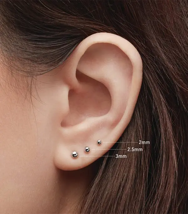 MARIA TASH Threaded Stud Earring - White