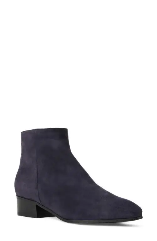 Aquatalia Waterproof Block Heel Bootie - Navy Blue Suede