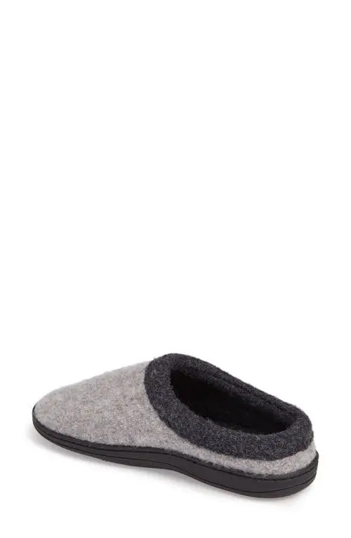 Acorn Dara Wool Blend Slipper - Light Grey Button