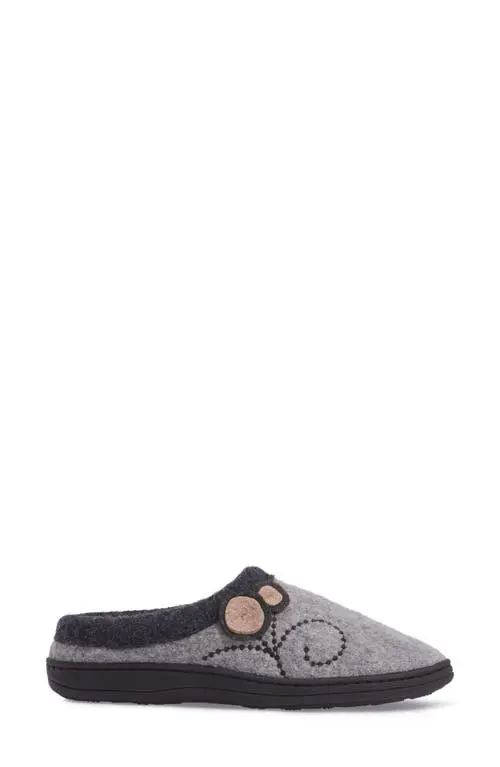 Acorn Dara Wool Blend Slipper - Light Grey Button