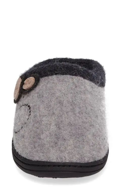 Acorn Dara Wool Blend Slipper - Light Grey Button