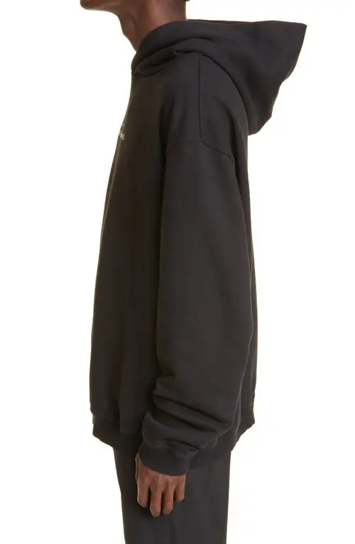 MAISON MARGIELA Embroidered Logo Cotton Hoodie - Black