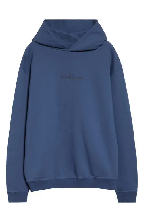 MAISON MARGIELA Embroidered Logo Cotton Hoodie - Lapis Blue