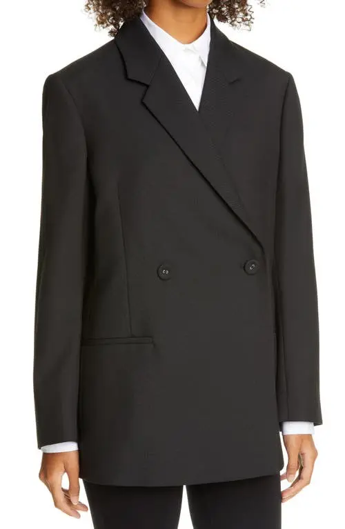 TOTEME Oversized Double-breasted Wool Blazer - Black