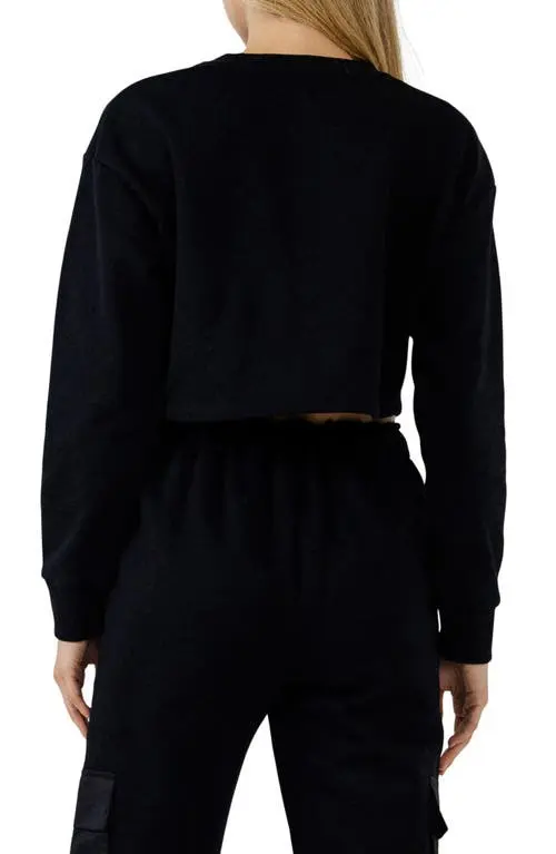 GREY LAB Crop Pocket Cotton Sweatshirt
