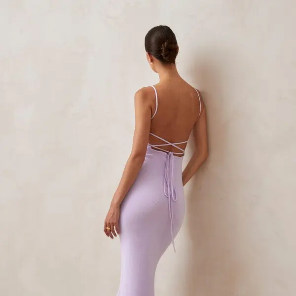 alohas delicate strap knit dress Alohas Delicate Strap Knit Dress - Lilac