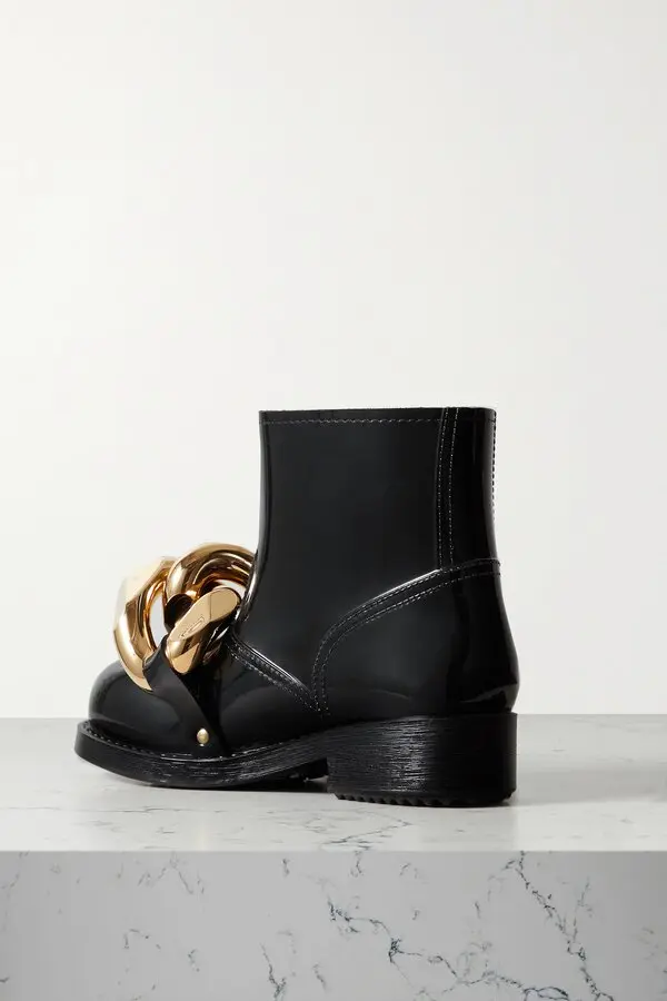 JW Anderson Chain-embellished Glittered Rubber Rain Boots