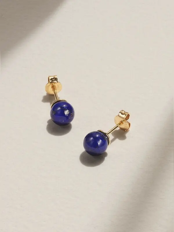 Mateo 14-karat Lapis Lazuli Stud Earrings - Gold