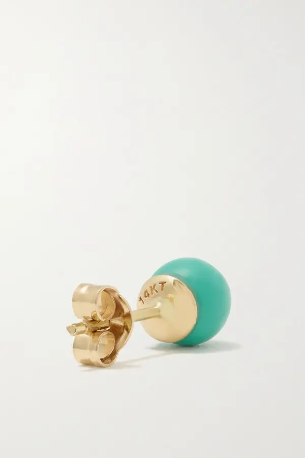 Mateo 14-karat Turquoise Stud Earrings - Gold