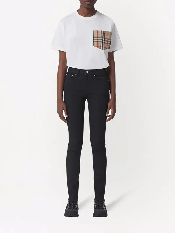 Burberry Vintage Check Pocket Cotton T-shirt - White