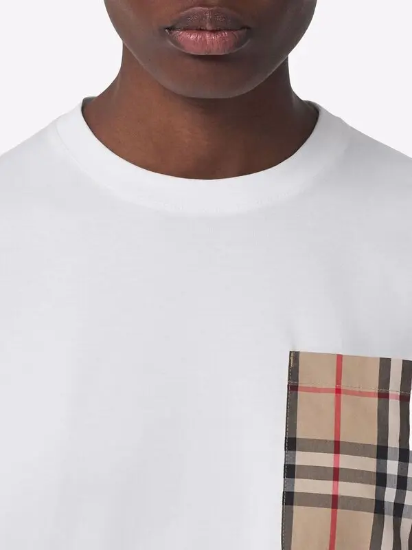 Burberry Vintage Check Pocket Cotton T-shirt - White