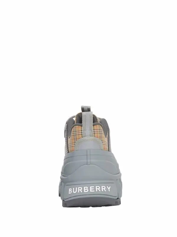 Burberry Arthur Check Lace Up Sneakers - White