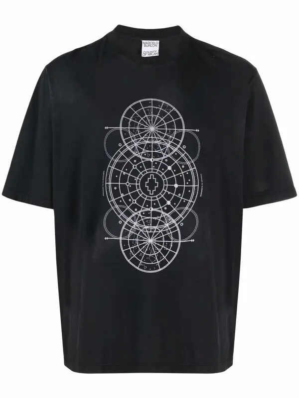 COUNTY OF MILAN Astral-print T-shirt - Black