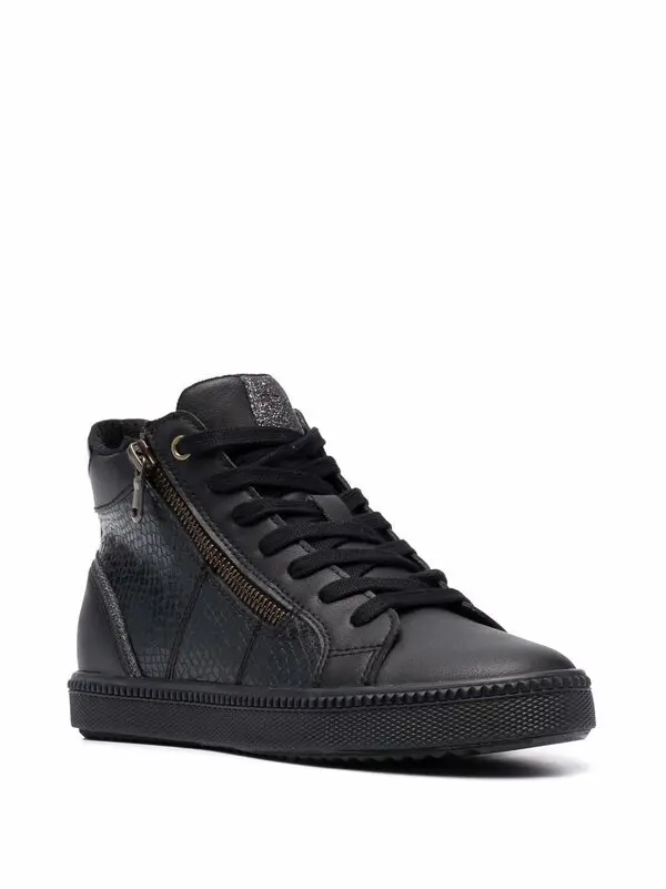 Geox Croc-effect High Top Sneakers