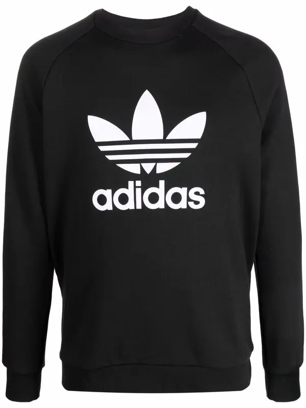 Adidas Trefoil-print Crew Neck Sweatshirt