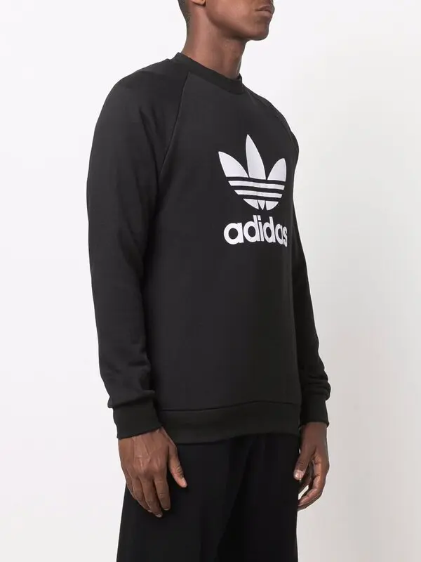 Adidas Trefoil-print Crew Neck Sweatshirt