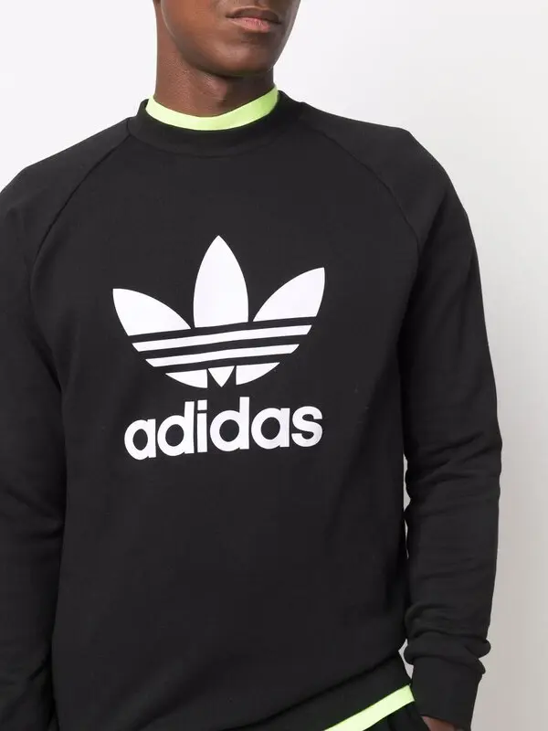 Adidas Trefoil-print Crew Neck Sweatshirt