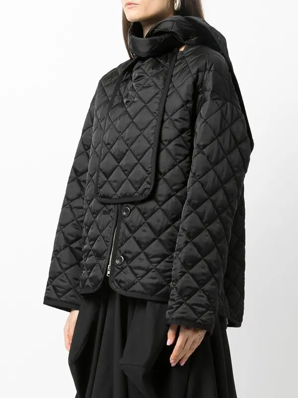 Goen.j Scarf-detail Quilted Jacket
