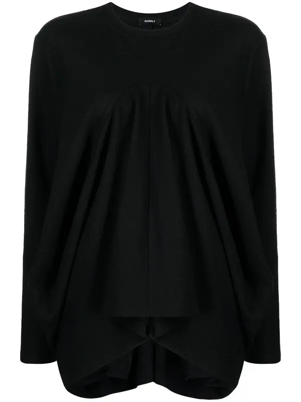 Goen.j Structured Draped Jersey Top