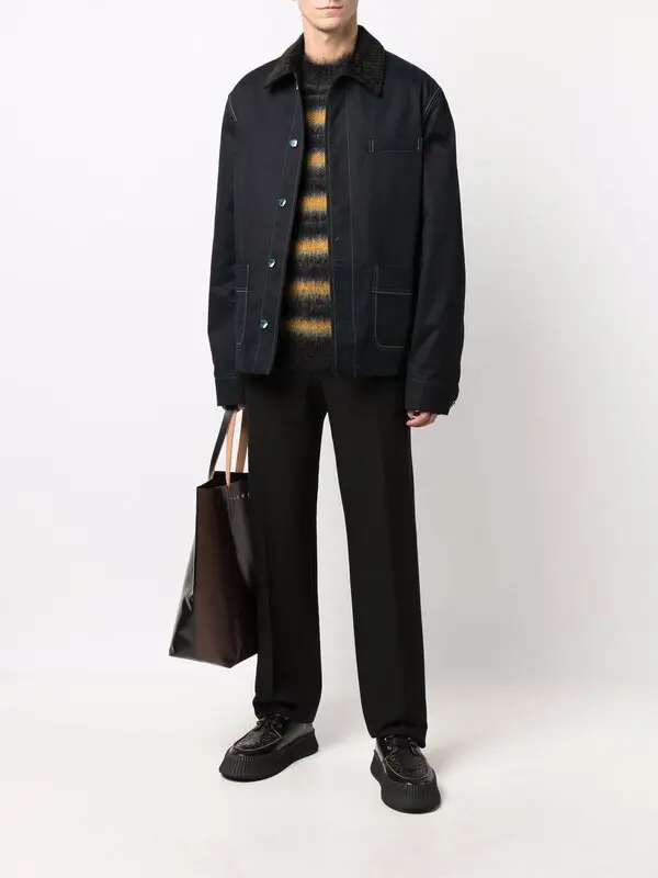 Marni Stitch-detail Shirt Jacket - Black