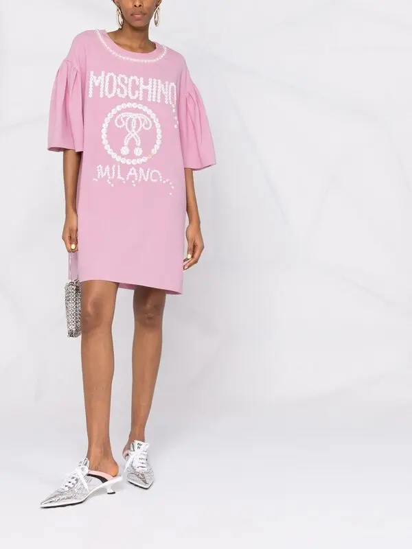 Moschino Pearl-embellished T-shirt Dress