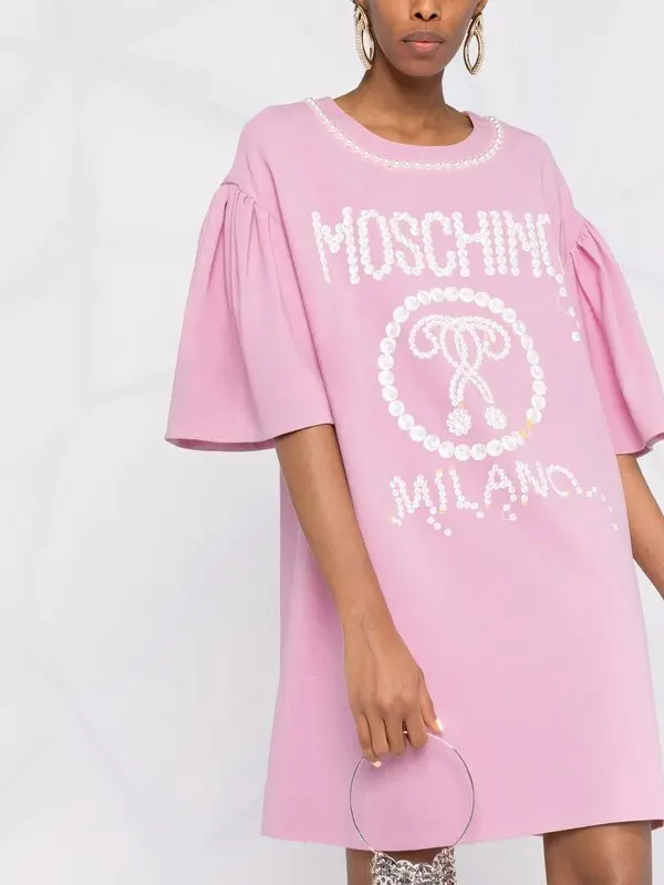 Moschino Pearl-embellished T-shirt Dress
