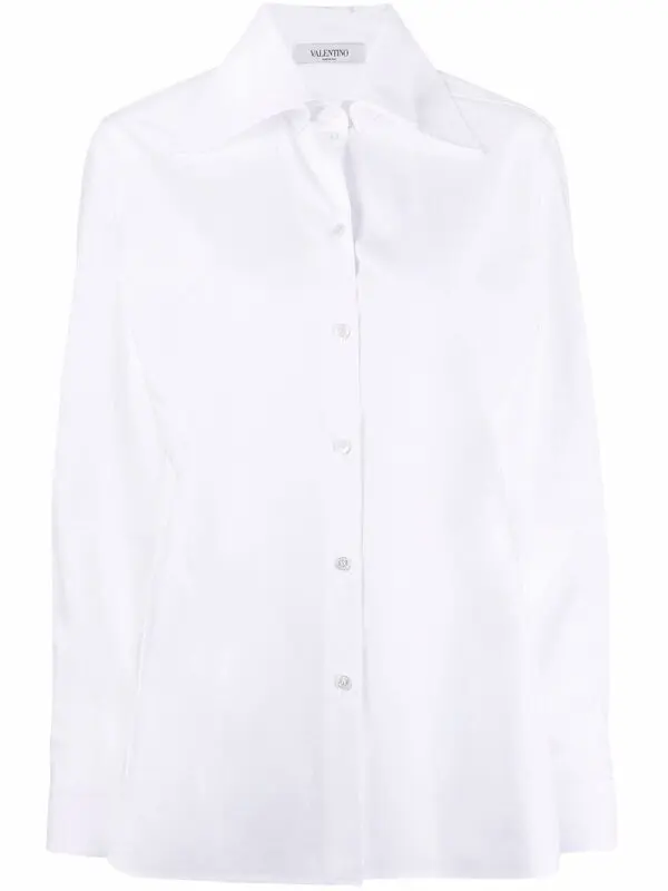 Valentino Garavani Oversized Pointed-collar Button-front Shirt