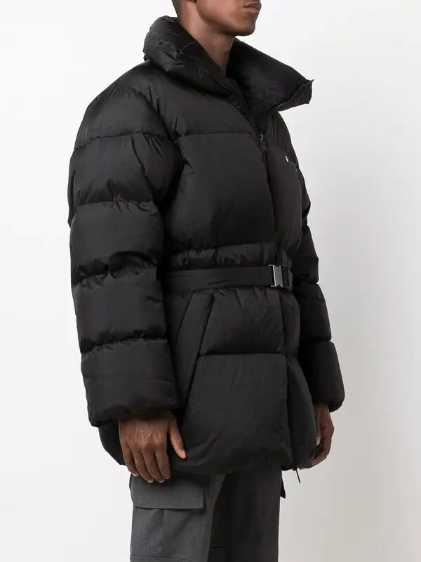 Off-White Hands Off Belted Puffer Jacket - Black