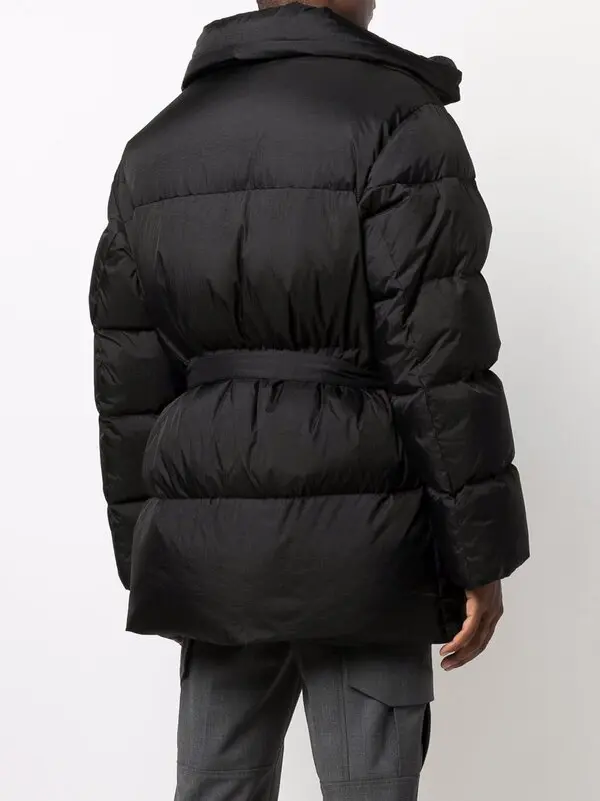 Off-White Hands Off Belted Puffer Jacket - Black