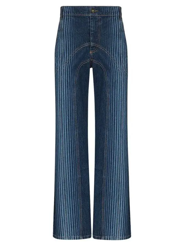Ahluwalia Striped High-waisted Jeans