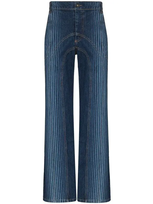 Ahluwalia Striped High-waisted Jeans