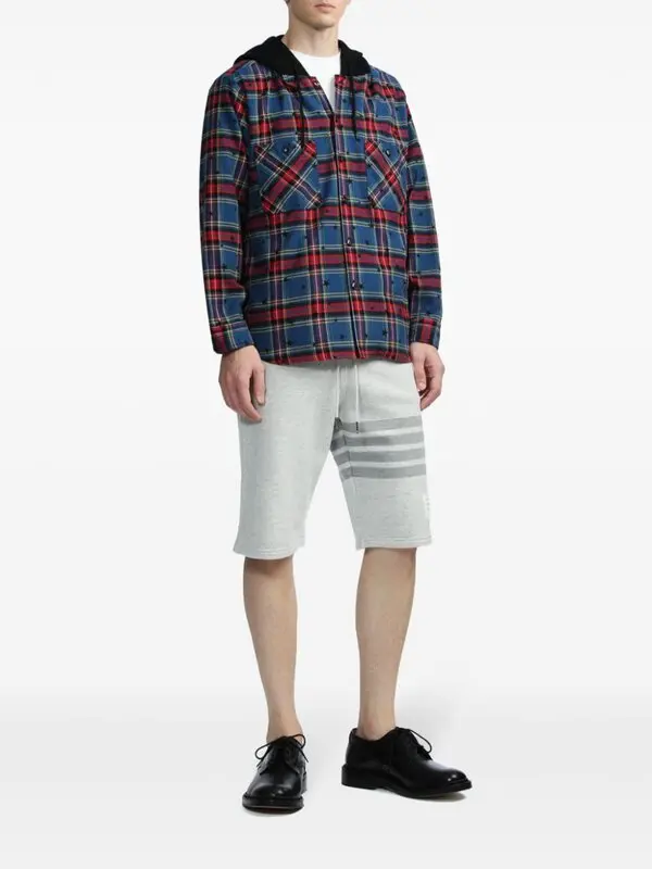 Thom Browne Loopback Sweatshorts With Signature 4-bar Stripe - Grey