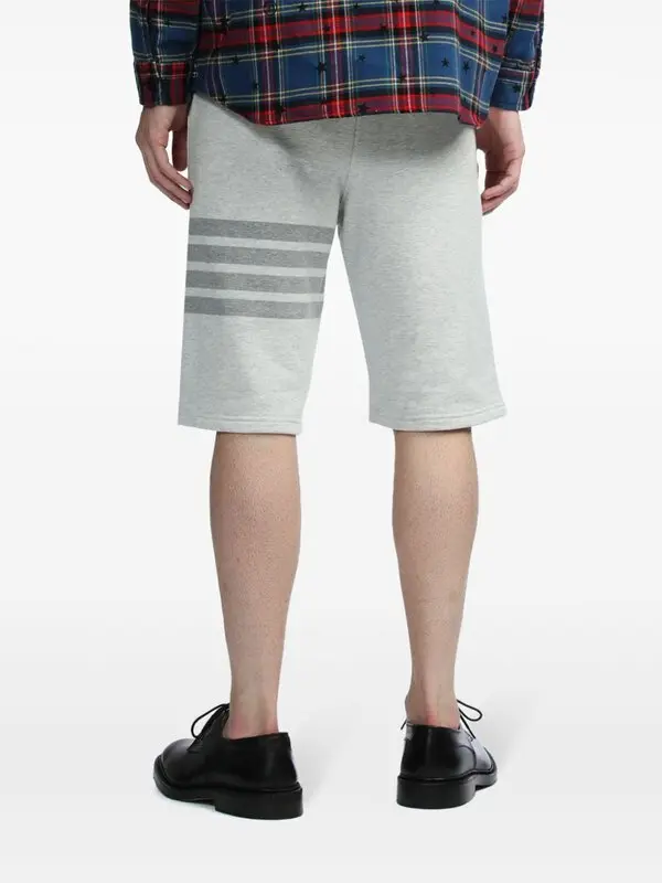 Thom Browne Loopback Sweatshorts With Signature 4-bar Stripe - Grey