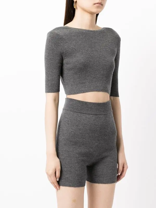 Cashmere In Love Liza Crop Top - Black