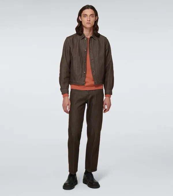 Auralee Hard Twist Denim Blouson Jacket - Brown | Editorialist