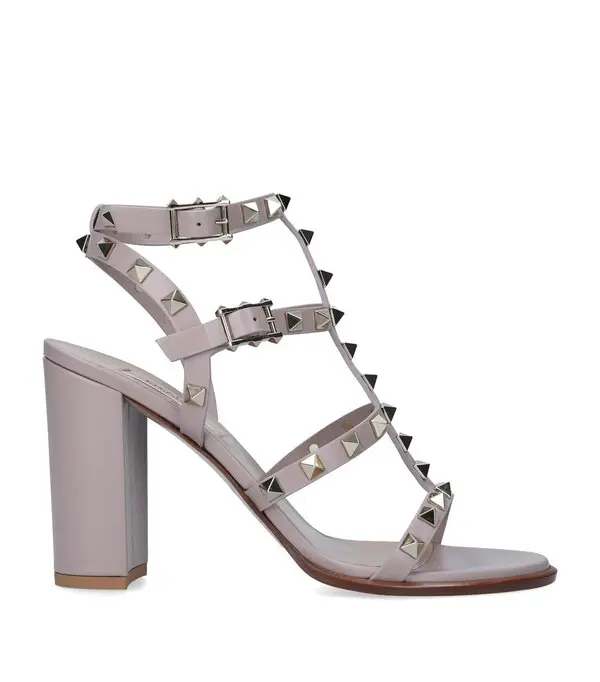 Valentino Garavani Rockstud Block Heel Sandals - Nude
