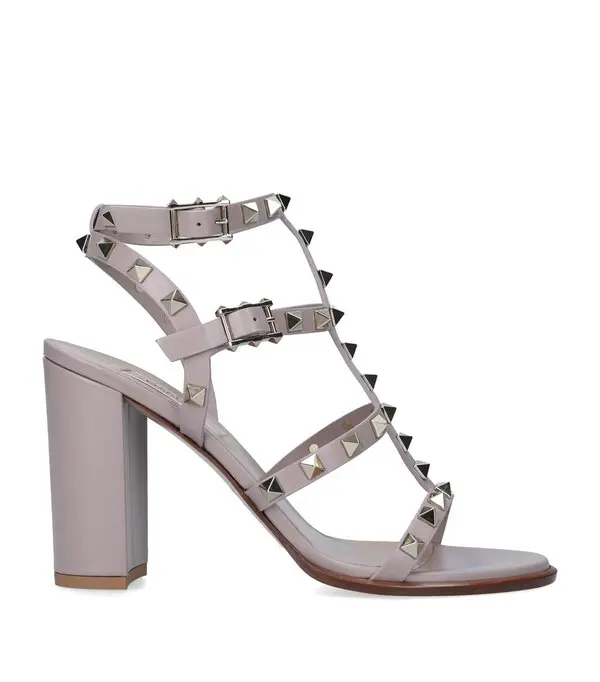 Valentino Garavani Rockstud Block Heel Sandals - Nude