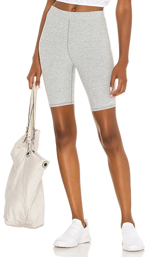 Alo Yoga Hw Alosoft Flow Biker Short In Grey In Zinc Heather - 65% Off |  Editorialist