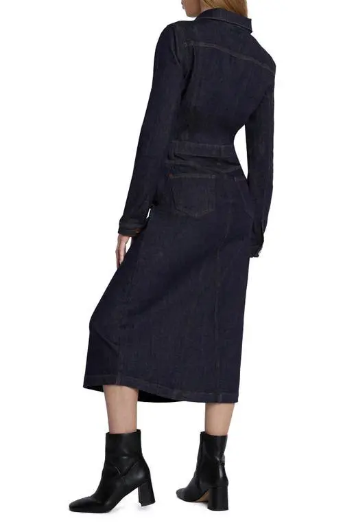 WASH LAB DENIM Piece Dyed Denim Shirt Dress - Raw Denim