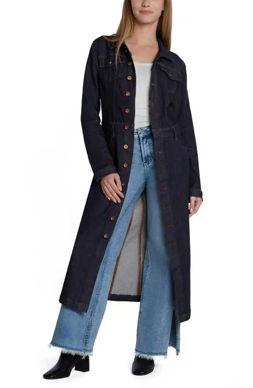 WASH LAB DENIM Piece Dyed Denim Shirt Dress - Raw Denim