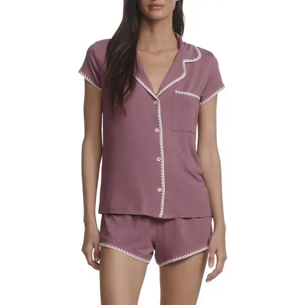 Eberjey Frida Short Pajamas - Fig/ivory