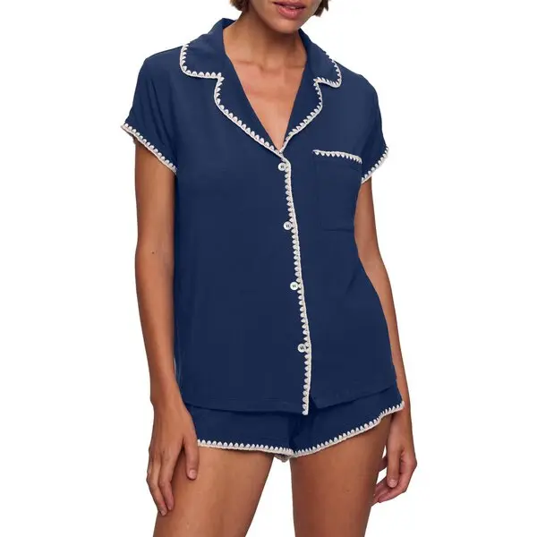 Eberjey Frida Short Pajamas - Navy/ Ivory