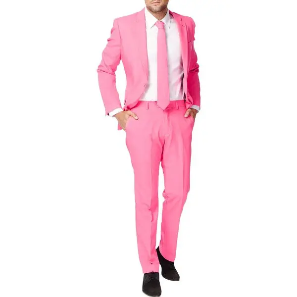 Opposuits Slim Fit Two-piece Suit & Tie Set - Pink