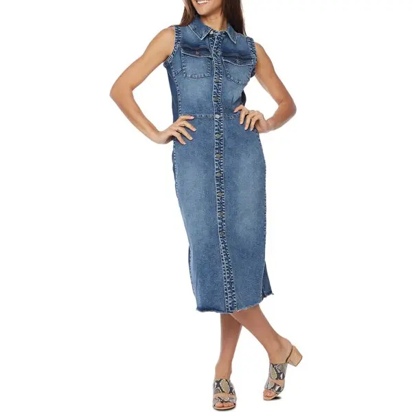 WASH LAB DENIM Sleeveless Shirtdress