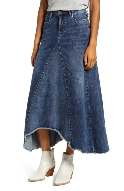 WASH LAB DENIM Long Skirt - Deep Blue