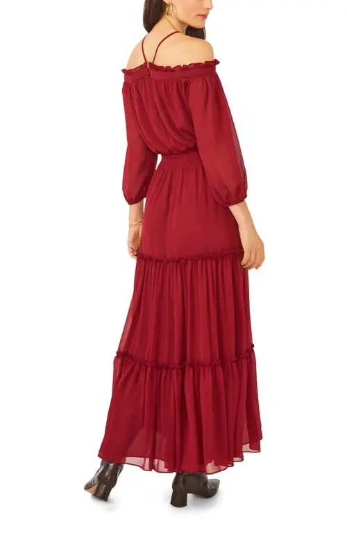 1.State Halter Long Sleeve Maxi Dress