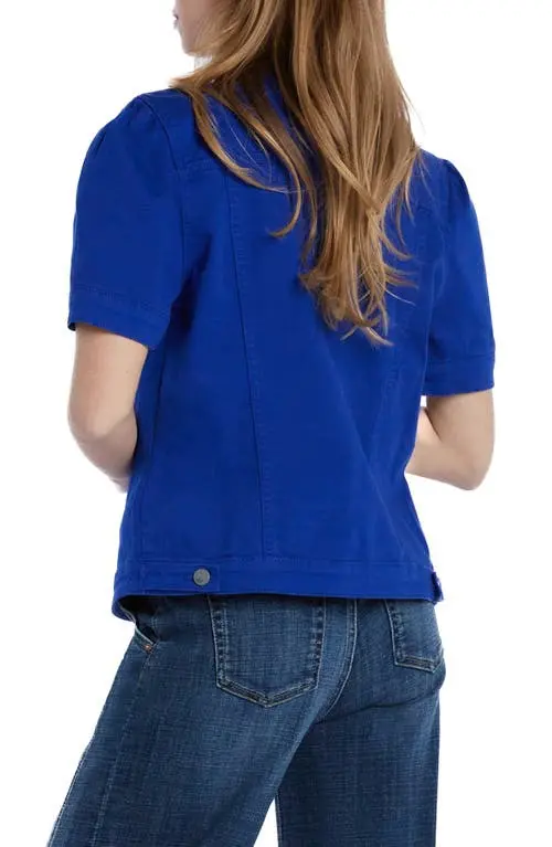 WASH LAB DENIM Puff Sleeve Jacket - Navy