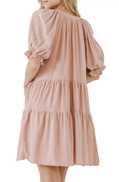 FREE THE ROSES Tiered Minidress
