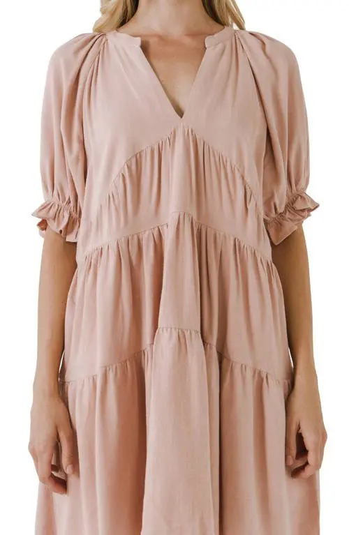 FREE THE ROSES Tiered Minidress